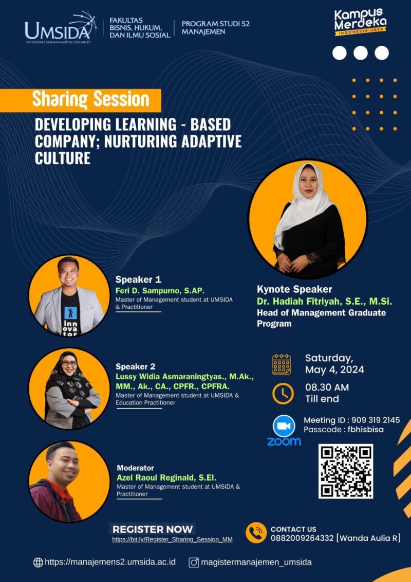 Sharing Session Developing Learning Based Company: Nurturing Adaptive ...